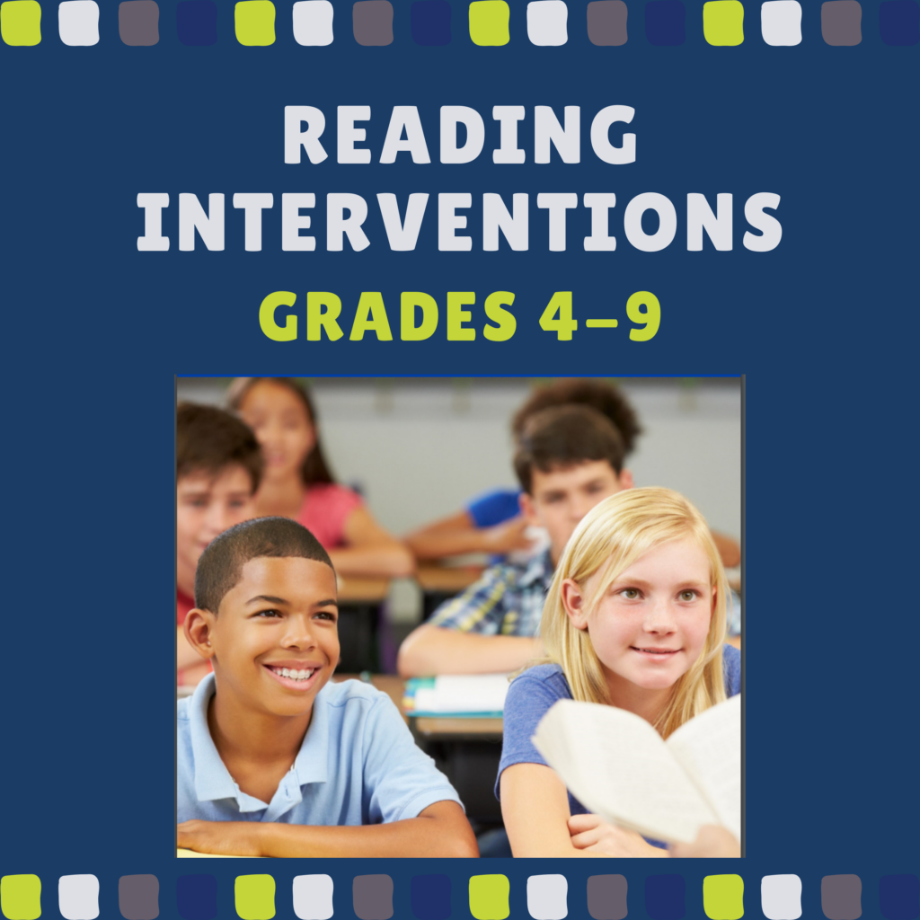 Providing Reading Interventions for Students in grades 4-9 - STRIVE TLC